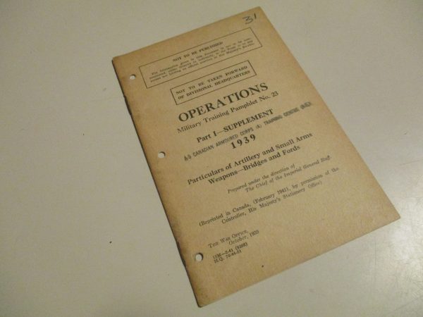 Operations Military Training Pamphlet - Lwdparts
