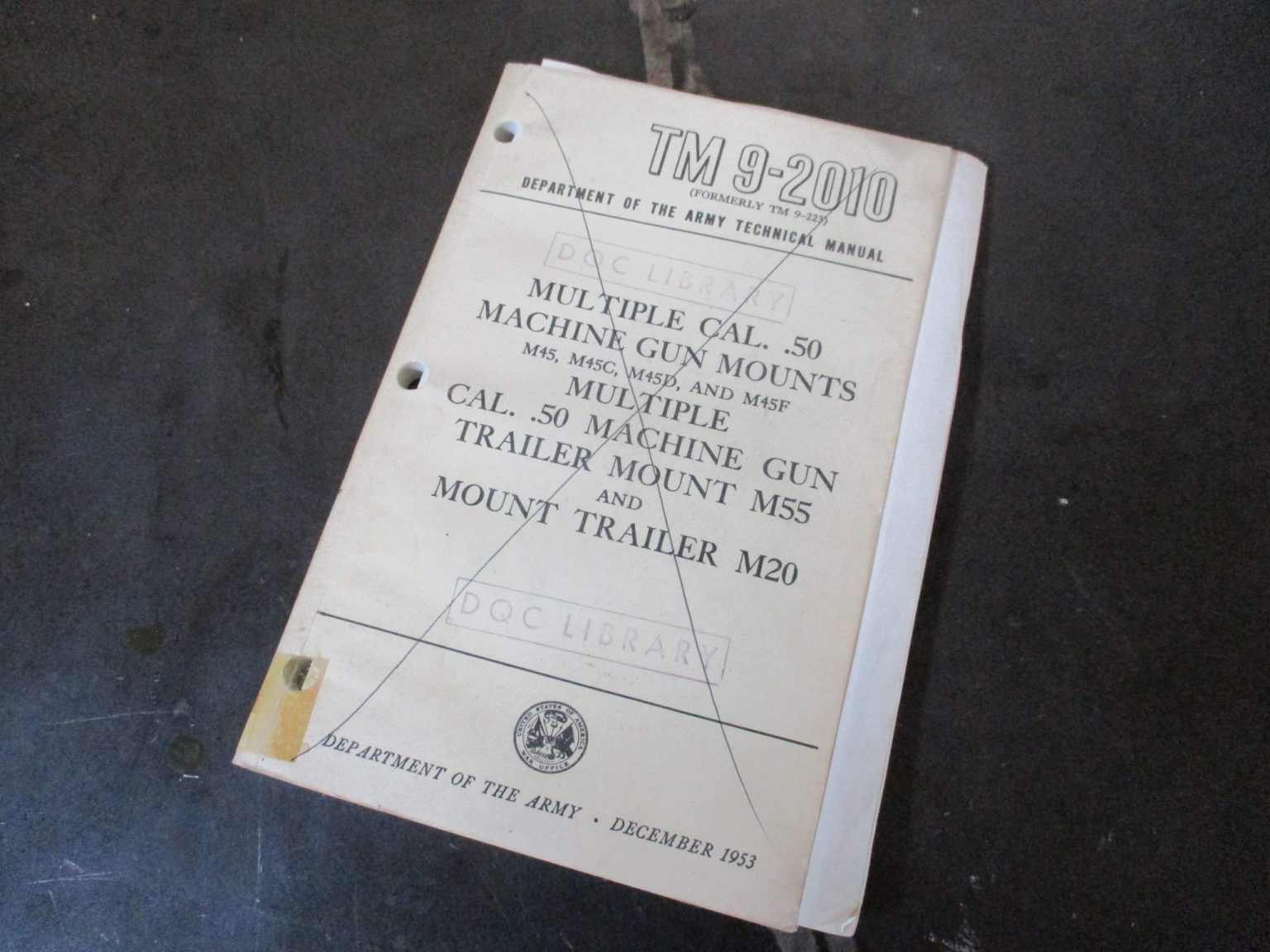 TM 9-2010 Multiple Cal. 50 Machine Gun Mounts - Lwdparts